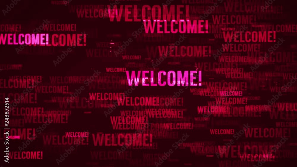 4k Welcome Message Background Loop/ Animation of welcome message word ...