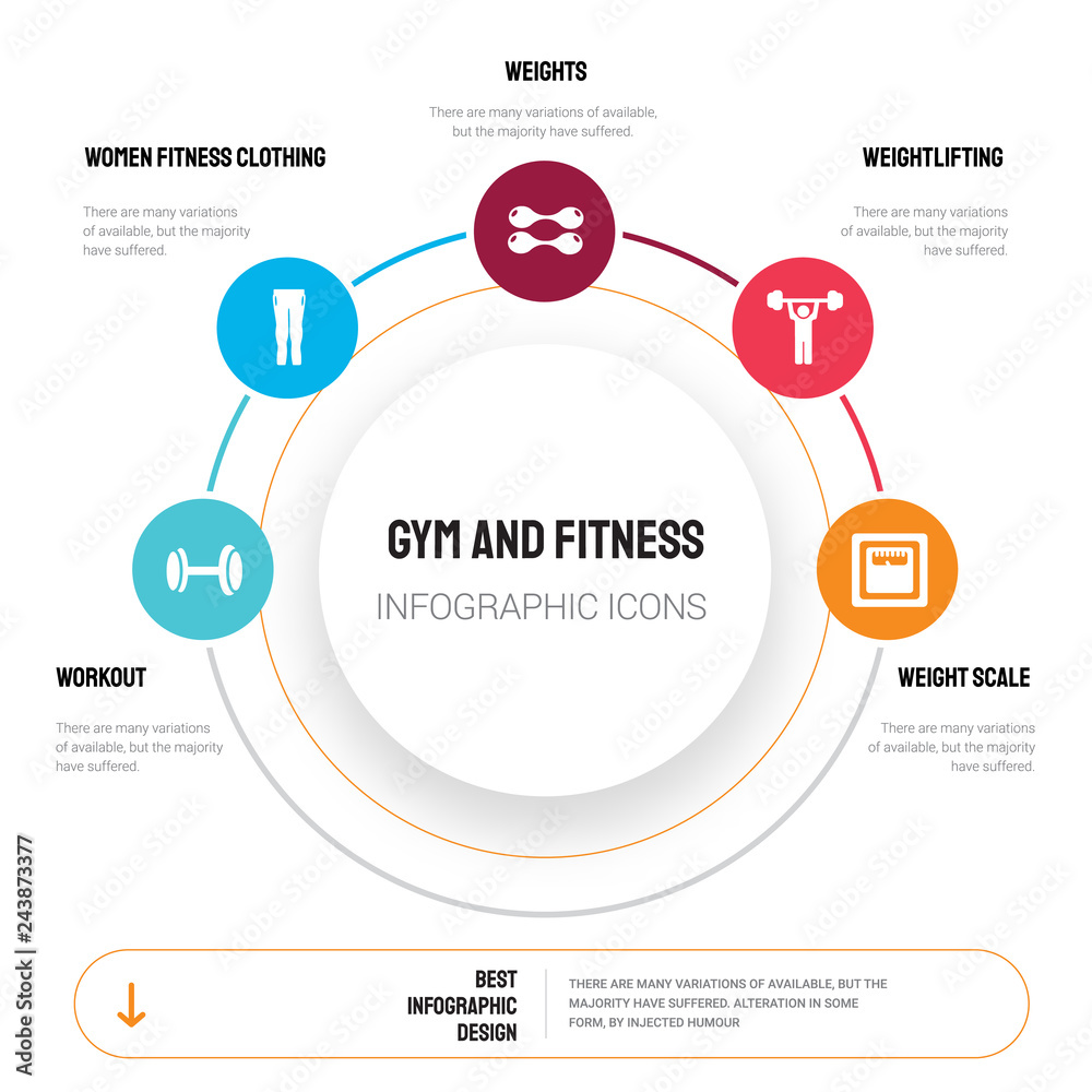 Abstract infographics of gym and fitness template. Workout, Women ...