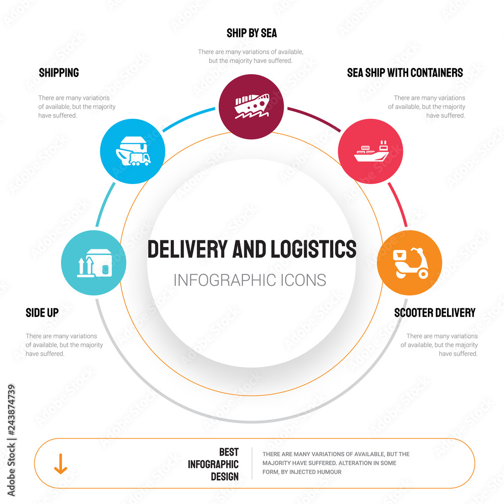 Abstract infographics of delivery and logistics template. Side up ...