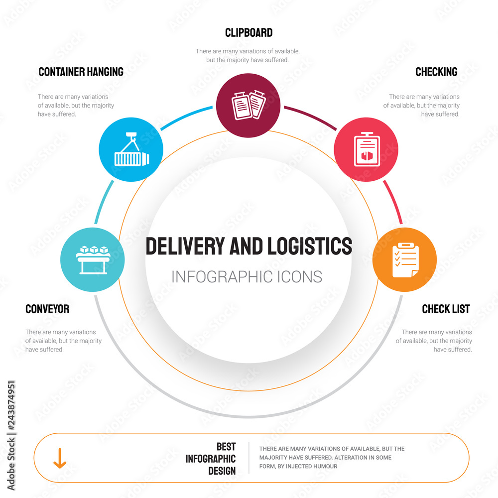 Abstract infographics of delivery and logistics template. Conveyor ...
