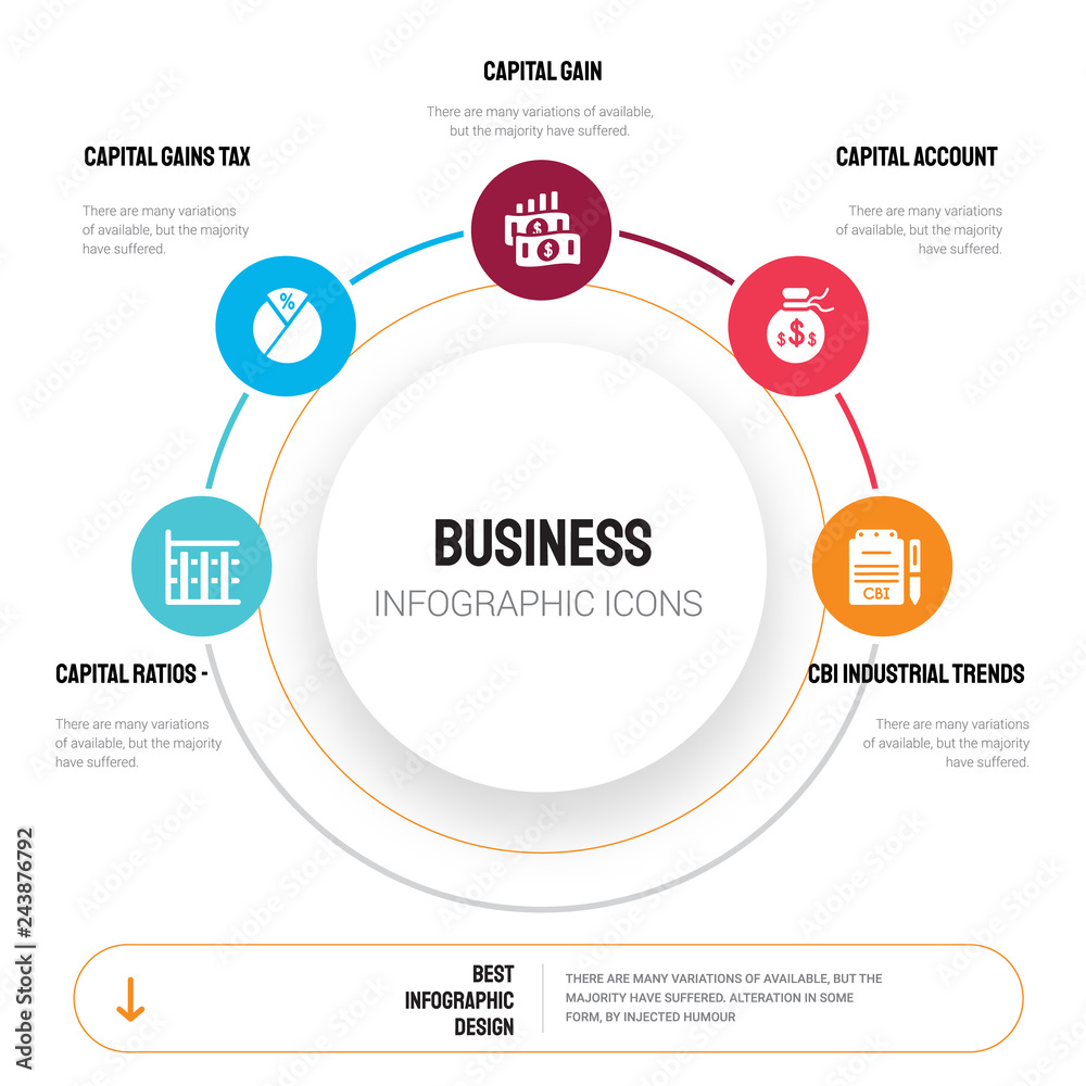 Abstract infographics of business template. Capital ratios - Tier 1 and ...