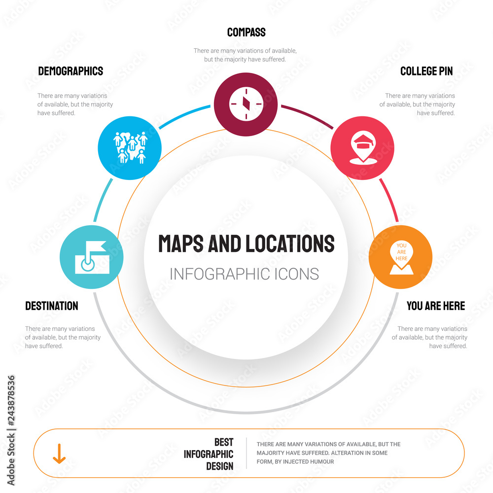 Abstract infographics of maps and locations template. Destination ...