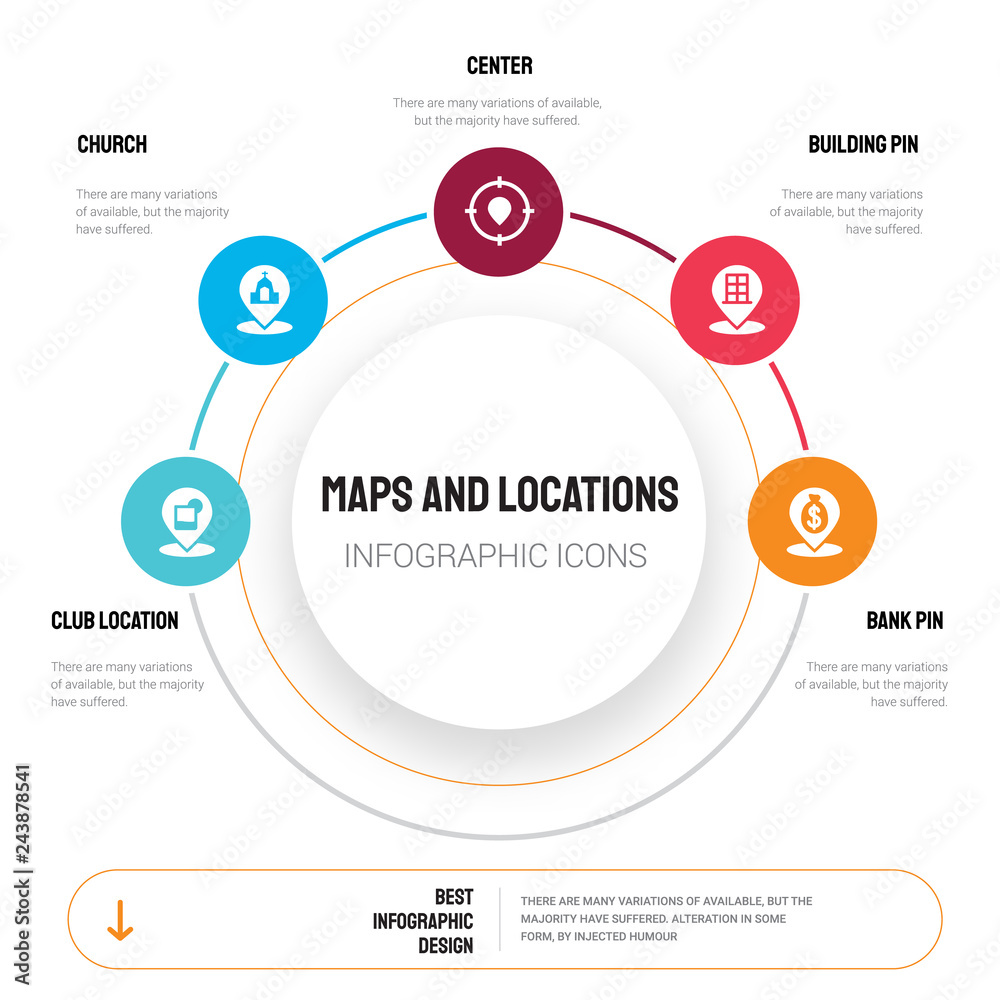 Abstract infographics of maps and locations template. Club location ...