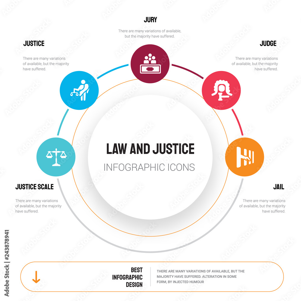 Abstract infographics of law and justice template. scale, Justice, Jury ...