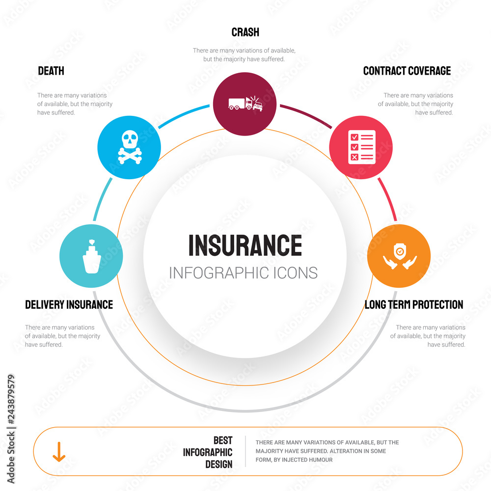 Vetor de Abstract infographics of insurance template. Delivery ...