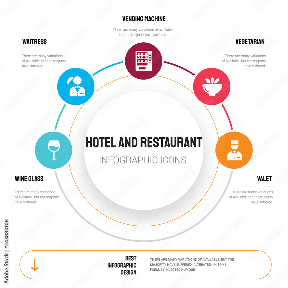 Abstract infographics of hotel and restaurant template. Wine glass ...