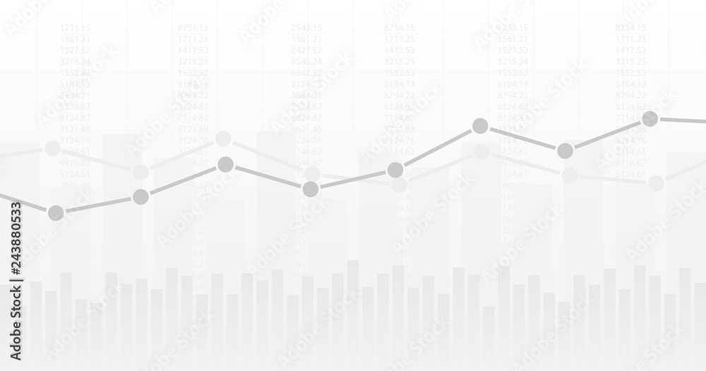 widescreen abstract financial chart with uptrend line graph and numbers ...