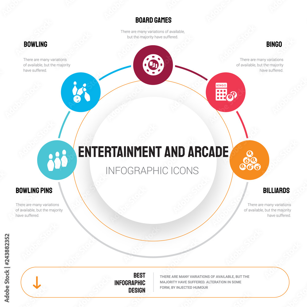 Abstract infographics of entertainment and arcade template. Bowling ...