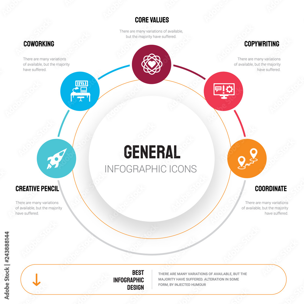 Abstract infographics of general template. creative pencil rocket ...