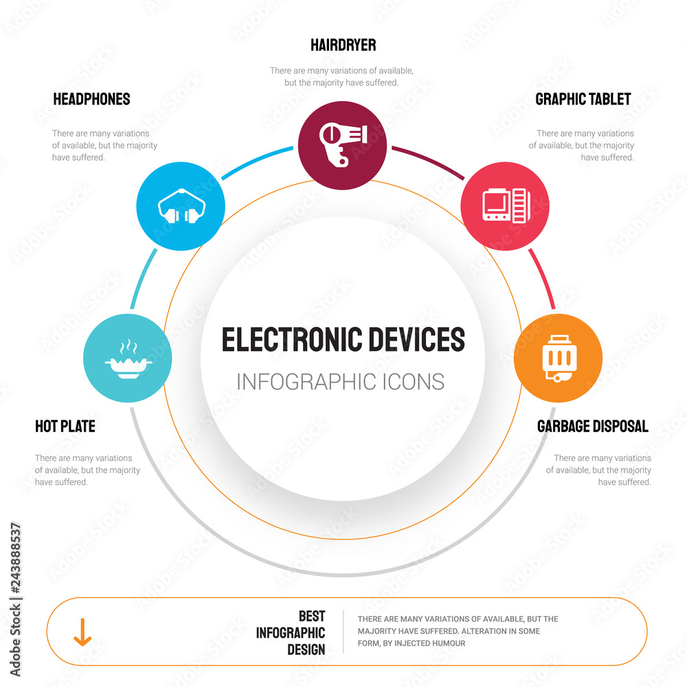 Abstract infographics of electronic devices template. hot plate ...