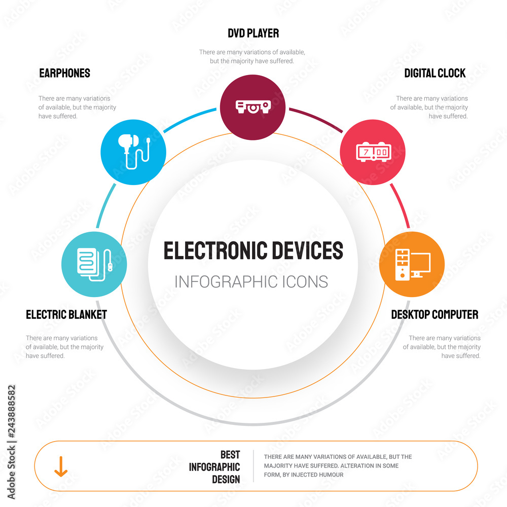 Abstract infographics of electronic devices template. electric blanket ...