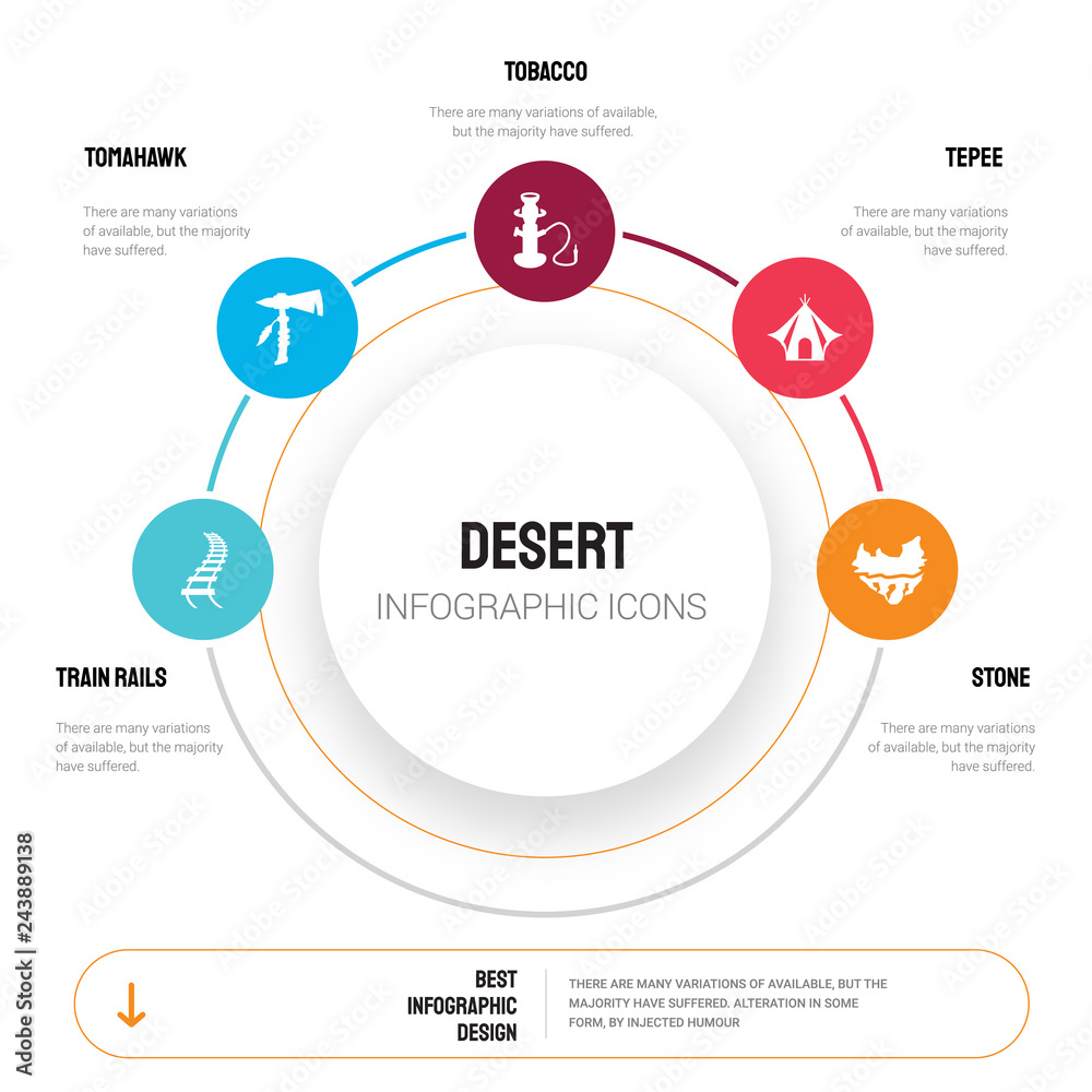 Abstract infographics of desert template. Train Rails, Tomahawk ...