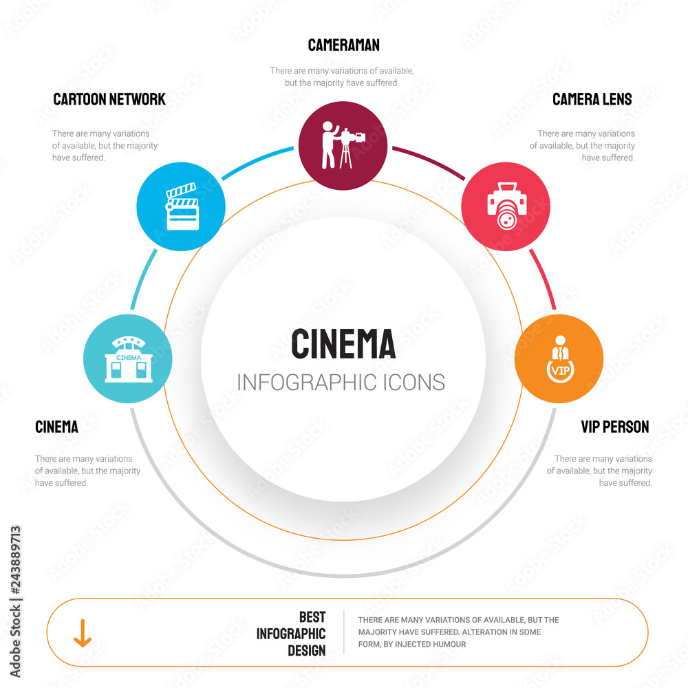 Abstract infographics of cinema template. Cinema, Cartoon network ...