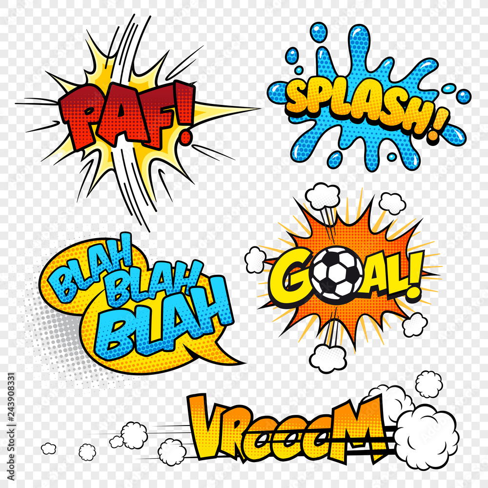 Cartoon Vector Comic Sound effects set3 Stock-Vektorgrafik | Adobe Stock