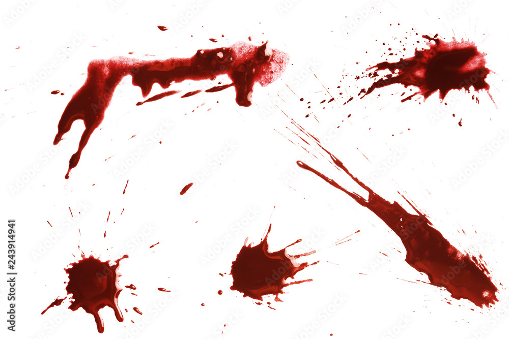 Blood dripping set, isolated on white background Stock Photo | Adobe Stock