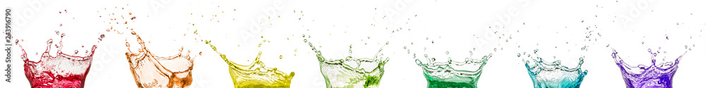 multicolor juice splash collection isolated on white Stock Photo ...