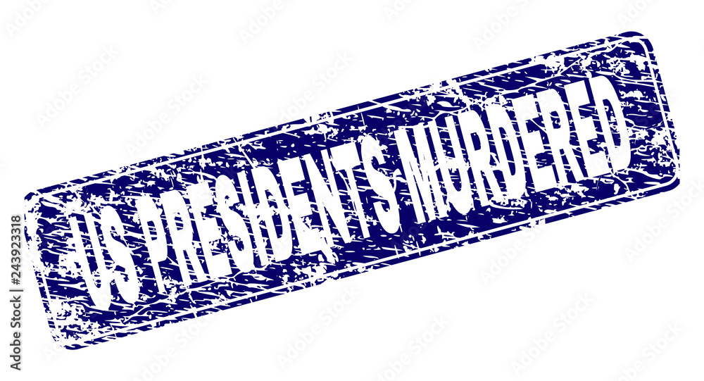 US PRESIDENTS MURDERED stamp seal print with grunge texture. Seal shape ...