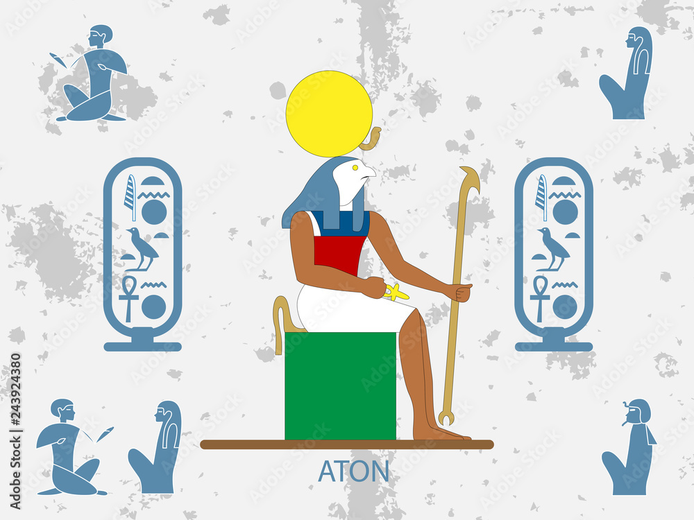 Ancient egypt backgrounds. Sun god - Aton. Sun God of Ancient Egypt ...