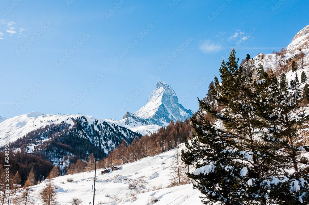 Zermatt, Furi, Zmutt, Zmuttbach, Matterhorn, Winter, Wintersport ...