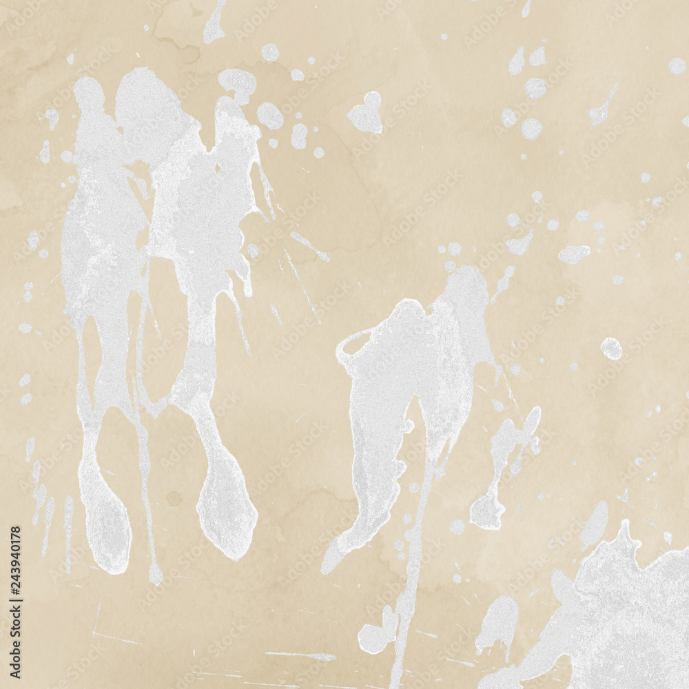 Luxury gold and white metal paint splatter effect on watercolor paper ...