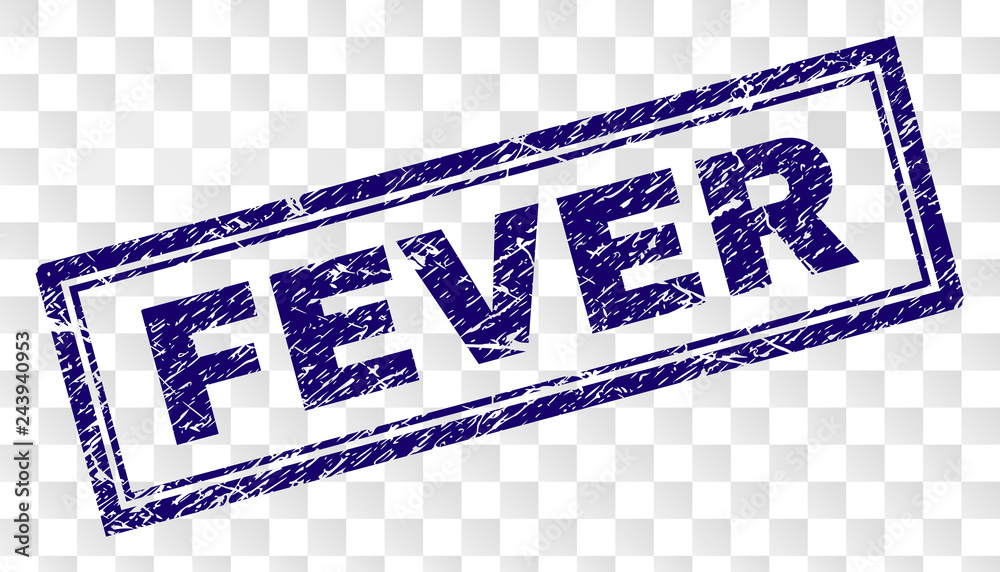 FEVER stamp seal watermark with rubber print style and double framed ...