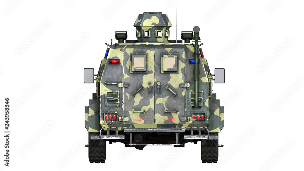 Armored SUV truck, bulletproof army vehicle, camo military car isolated ...
