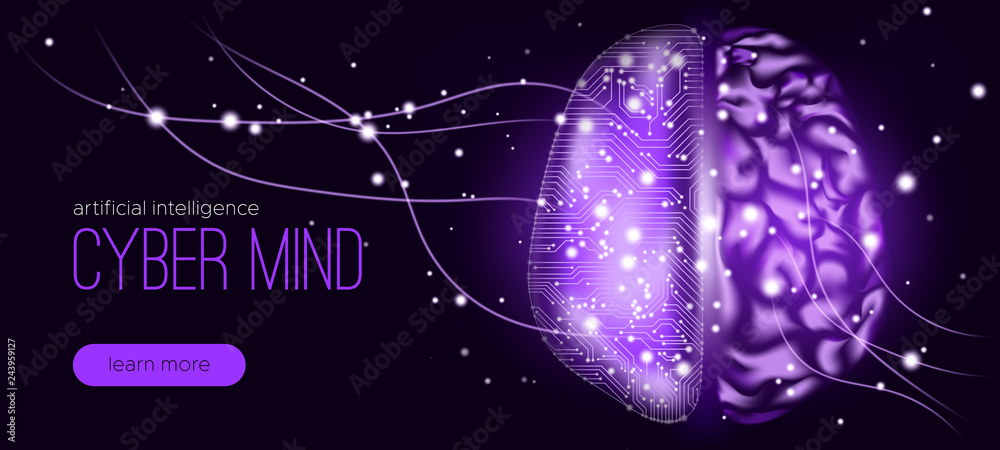 Cyber Mind Concept with Big Data Visualization. Stock Vector | Adobe Stock