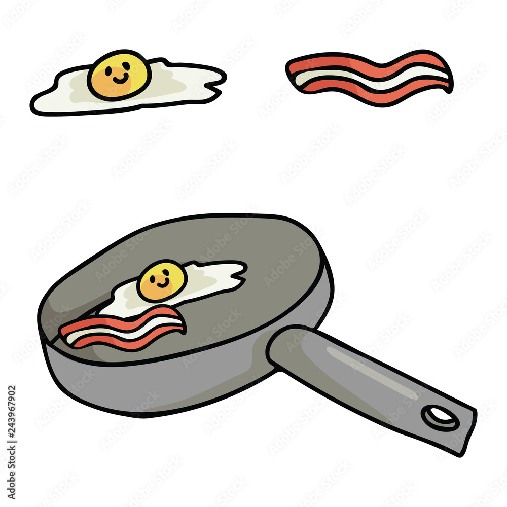 Bacon And Eggs Smiley Face Clip Art
