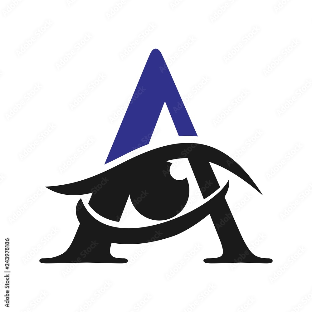 letter A and eye symbol. vector logo. Stock Vector | Adobe Stock