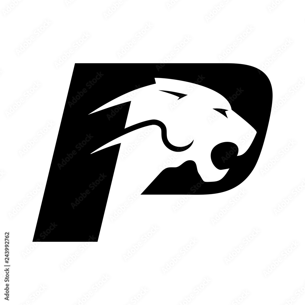 Phanter vector logo. letter p Stock Vector | Adobe Stock
