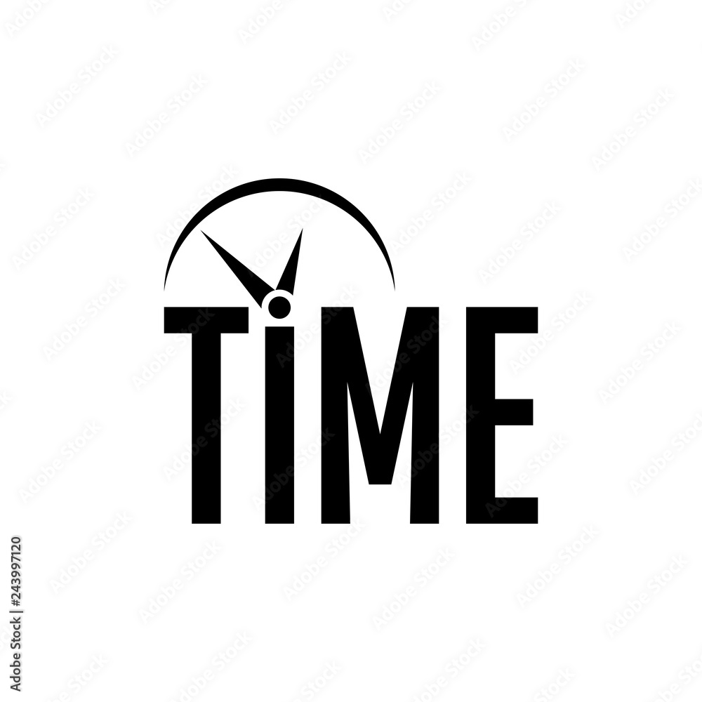 time clock logo. Vector image. Stock Vector | Adobe Stock