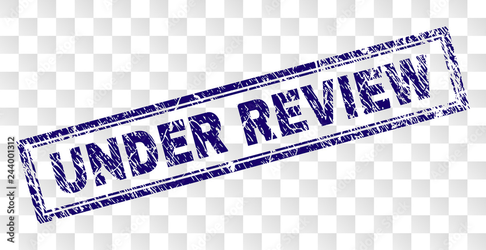 UNDER REVIEW stamp seal imprint with rubber print style and double ...