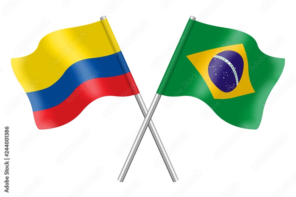 Flags. Colombia and Brazil Stock-Illustration | Adobe Stock