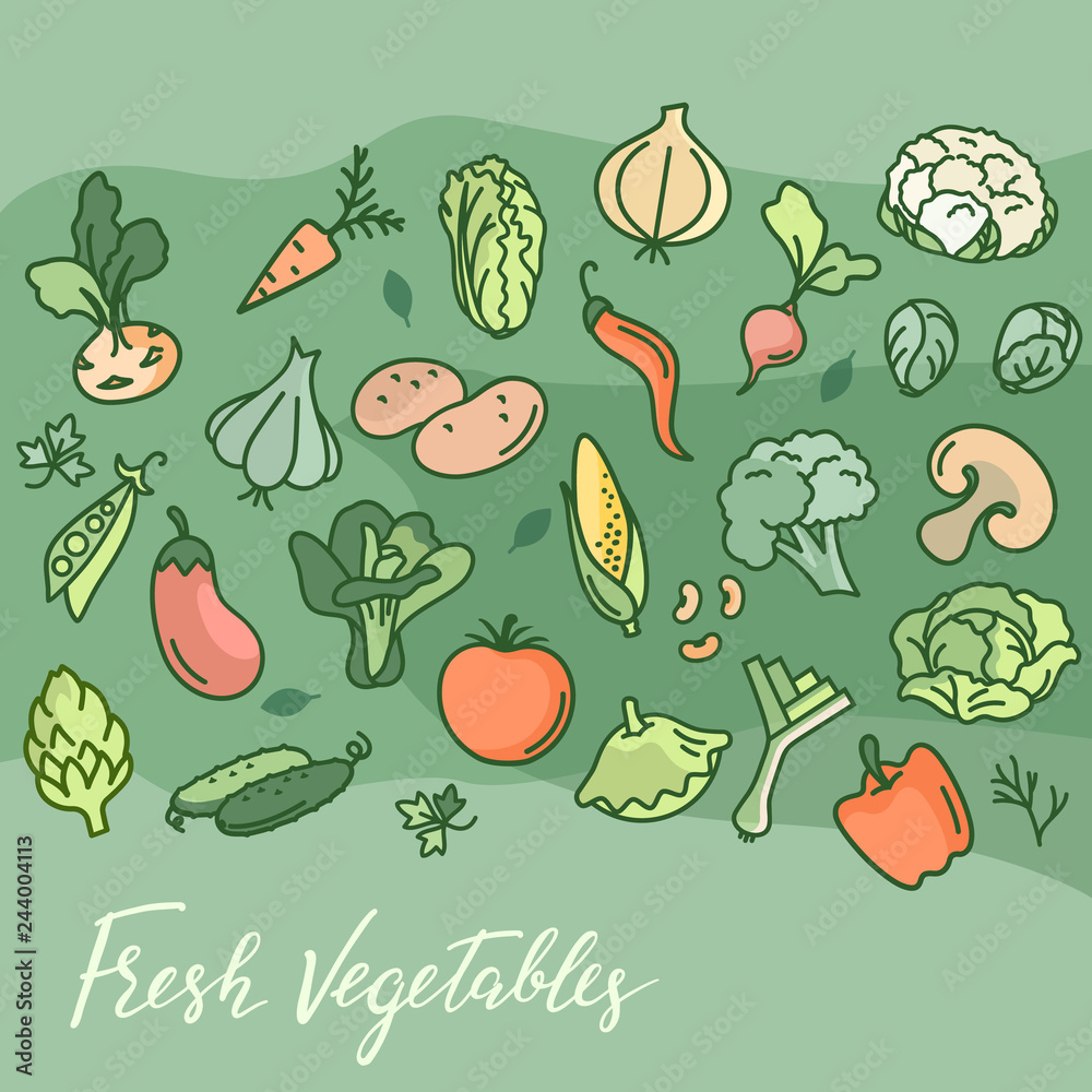 Set of various doodles, hand-drawn simple sketches of different kinds ...