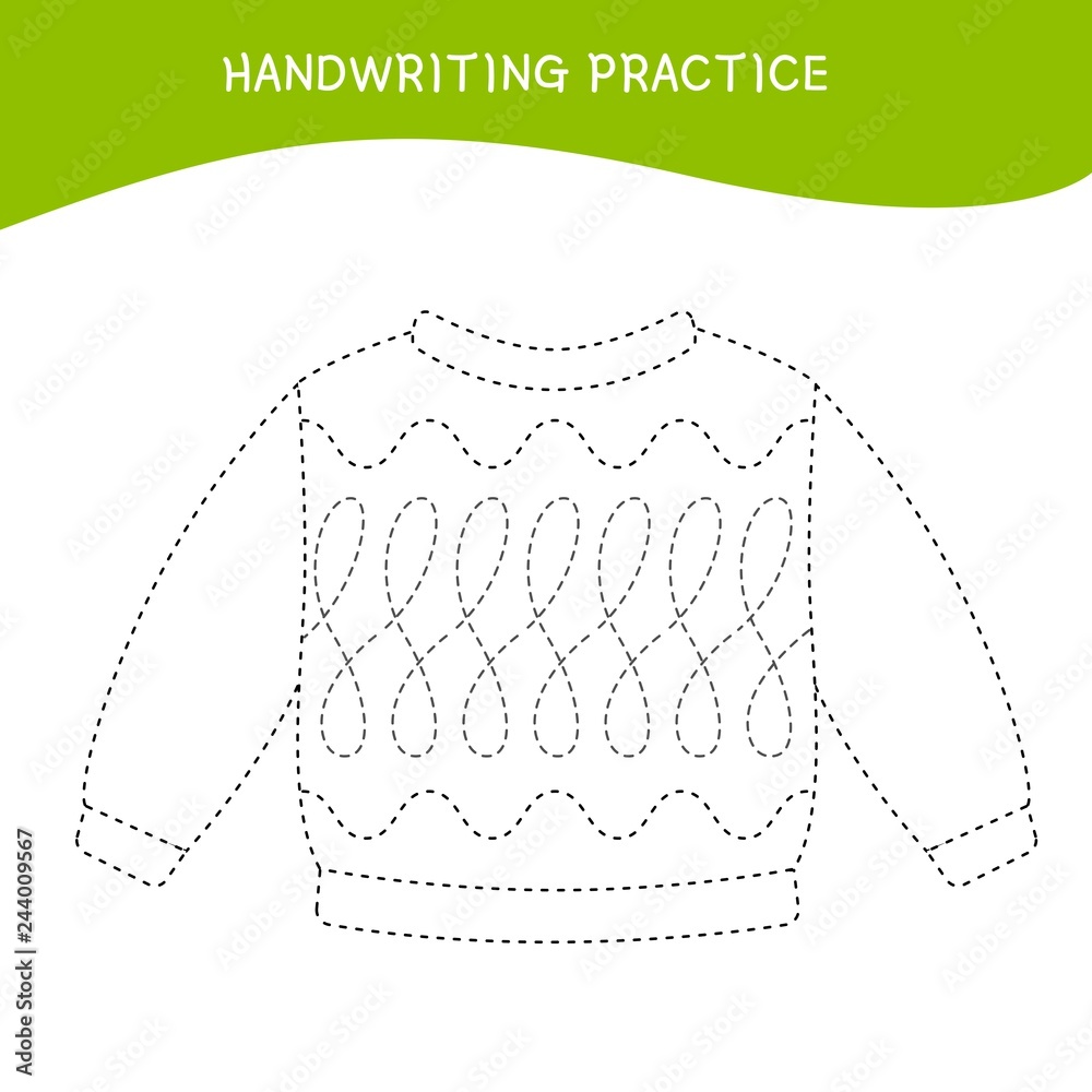 Handwriting practice sheet. Basic writing. Educational game for ...