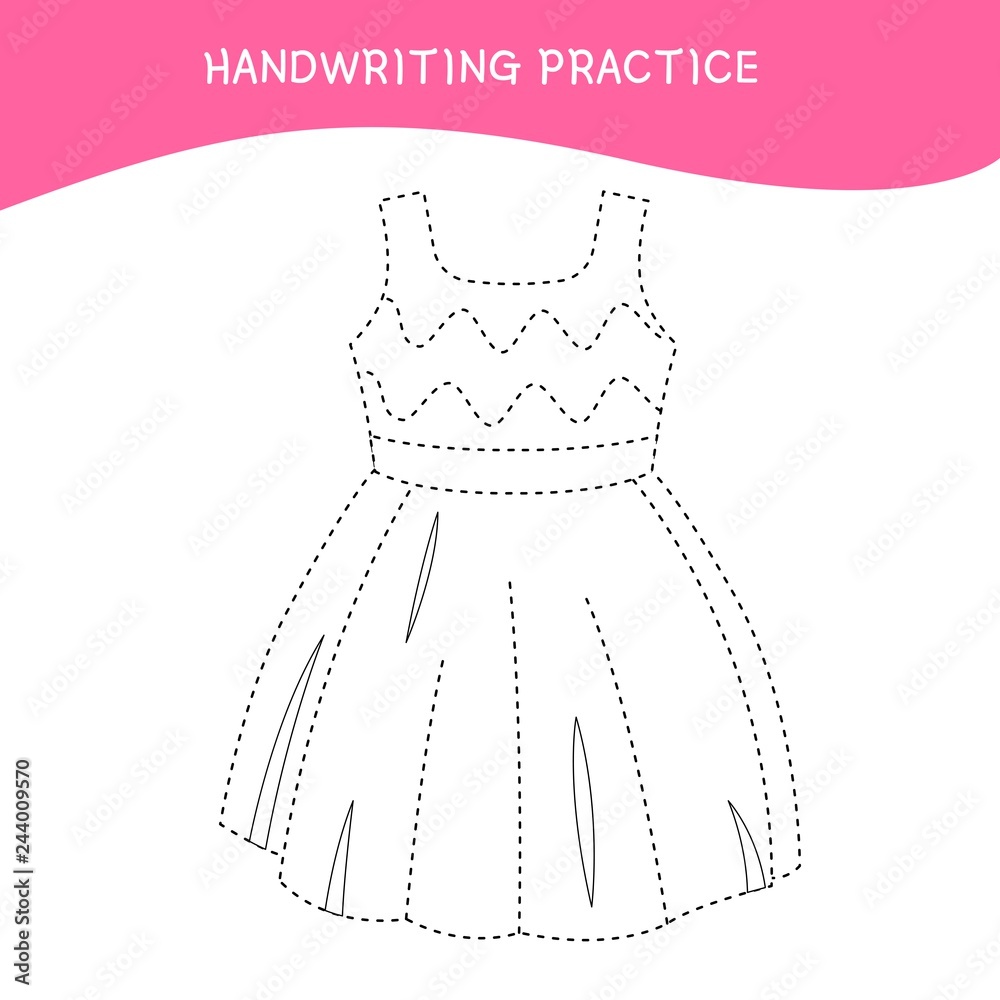 Handwriting practice sheet. Basic writing. Educational game for ...