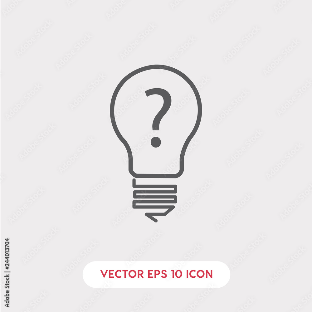 light bulb with question mark Stock Vector | Adobe Stock