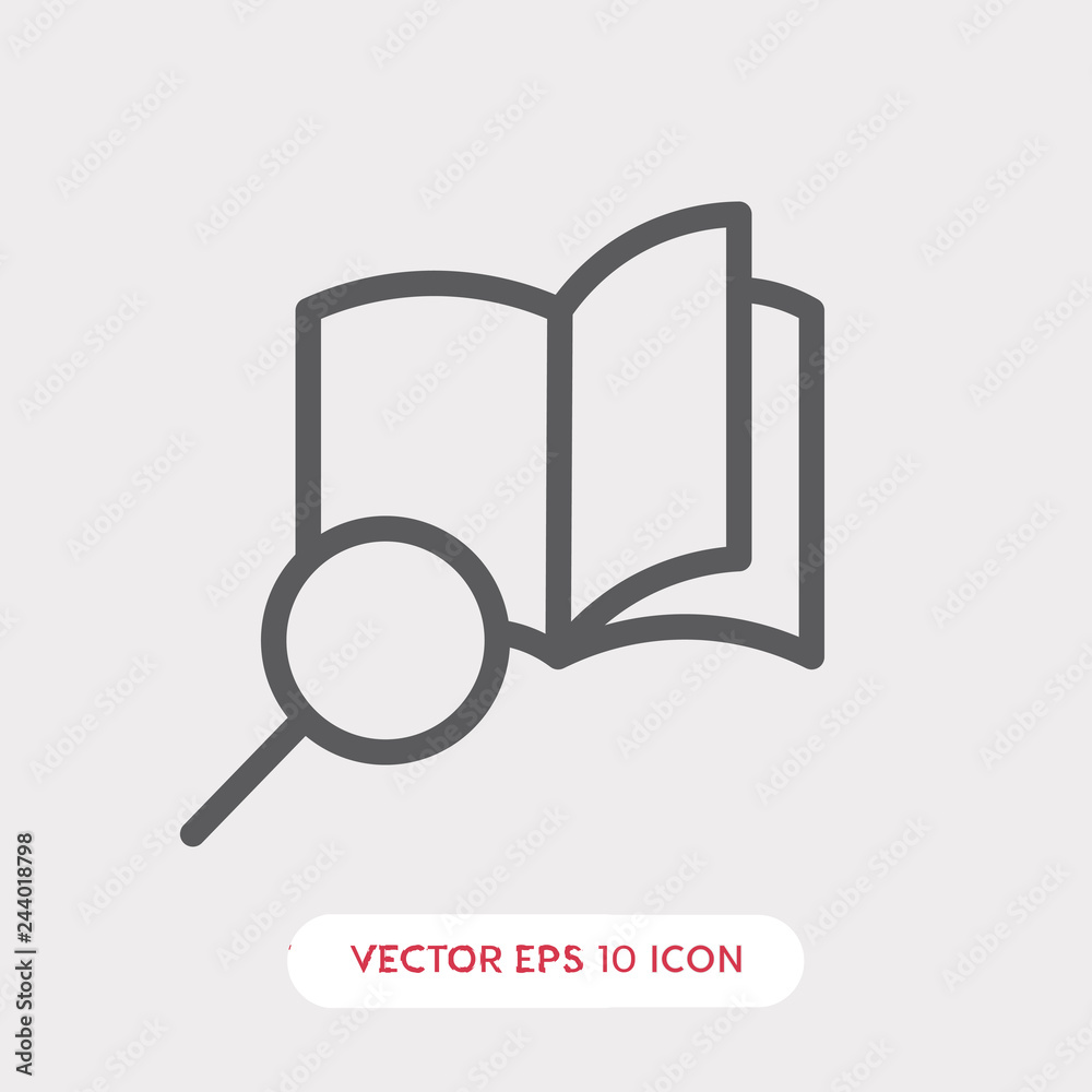 search book icon. search book vector symbol. Linear style sign for ...