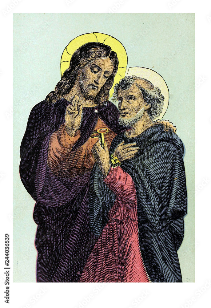 Jesus and Apostle Peter Stock Illustration | Adobe Stock
