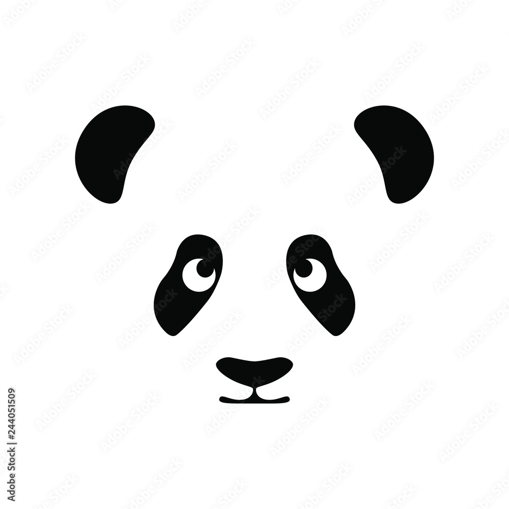 Panda graphic icon. Head panda sign isolated on white background ...