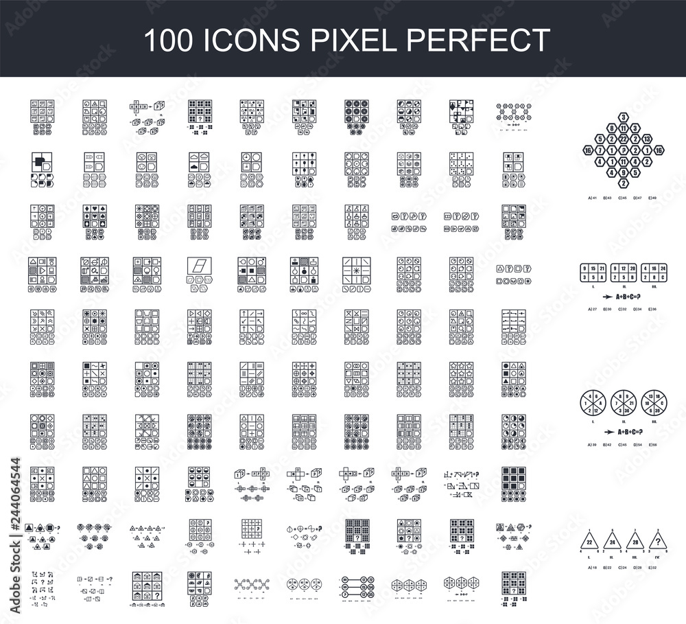 100 filled icon set. Trendy simple icons such as Choose correct answer ...