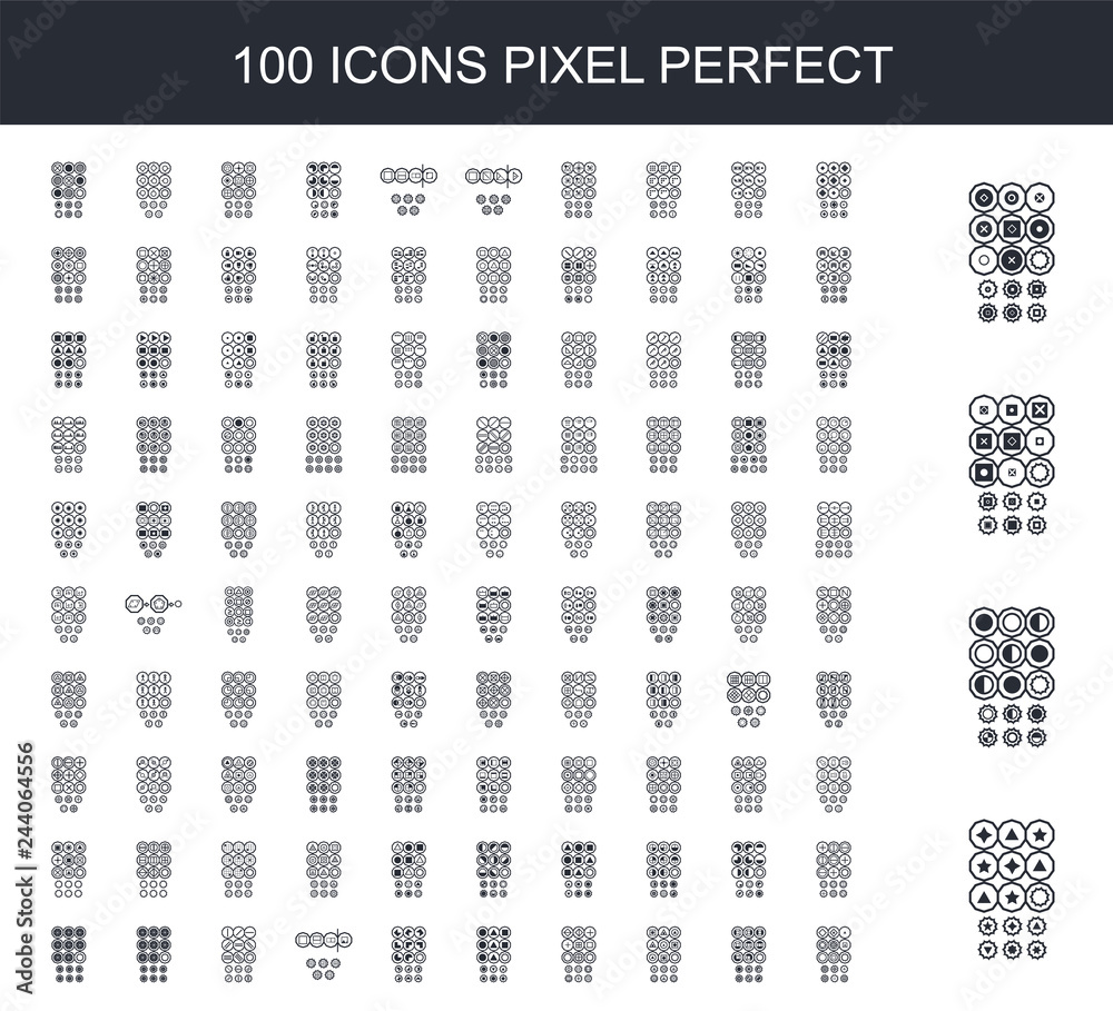 100 filled icon set. Trendy simple icons such as Choose correct answer ...