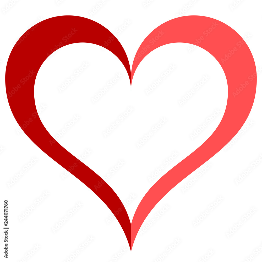 Heart symbol icon - red simple outlined, isolated - vector Stock Vector ...