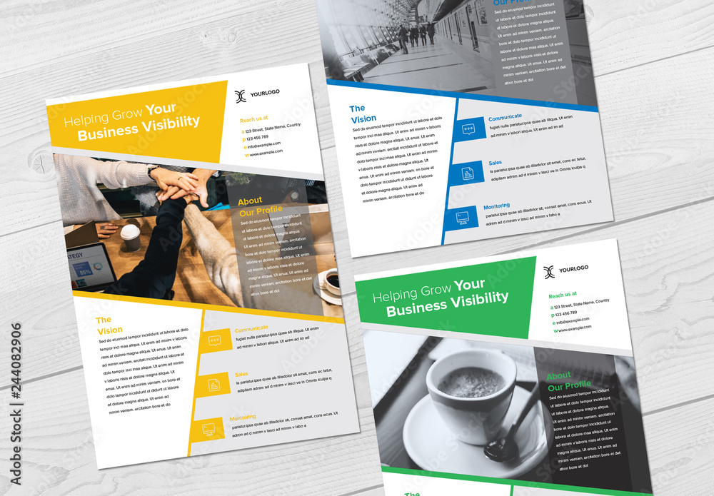 Flyer with Diagonal Layout Stock Template | Adobe Stock