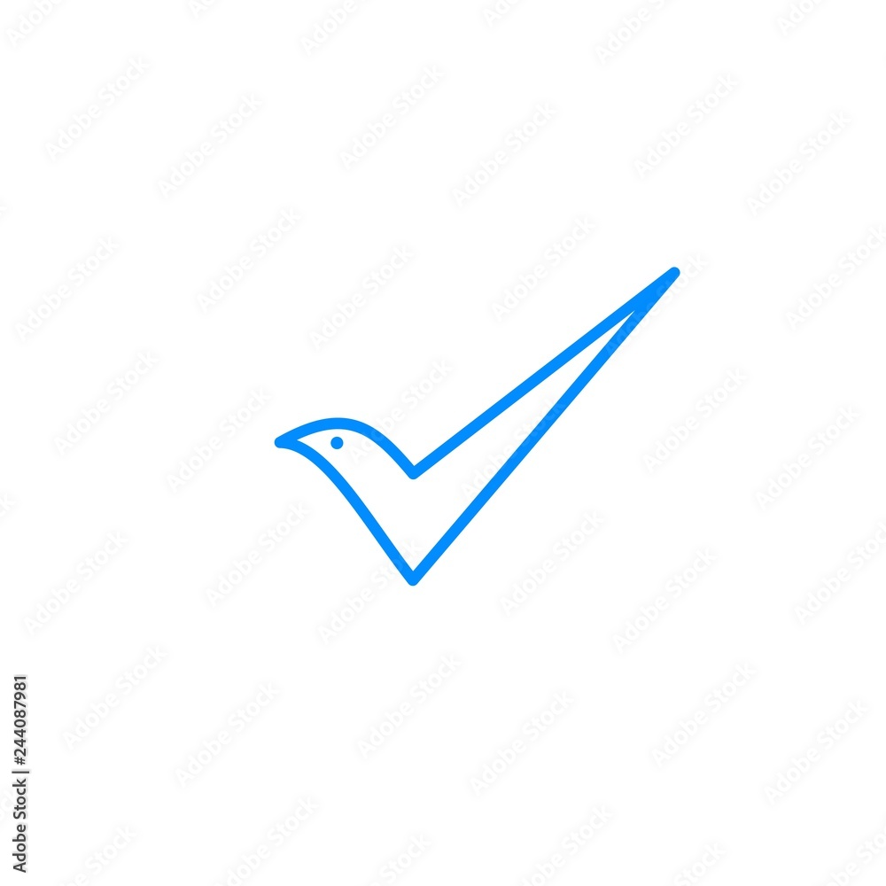 bird check mark logo vector icon Stock Vector | Adobe Stock