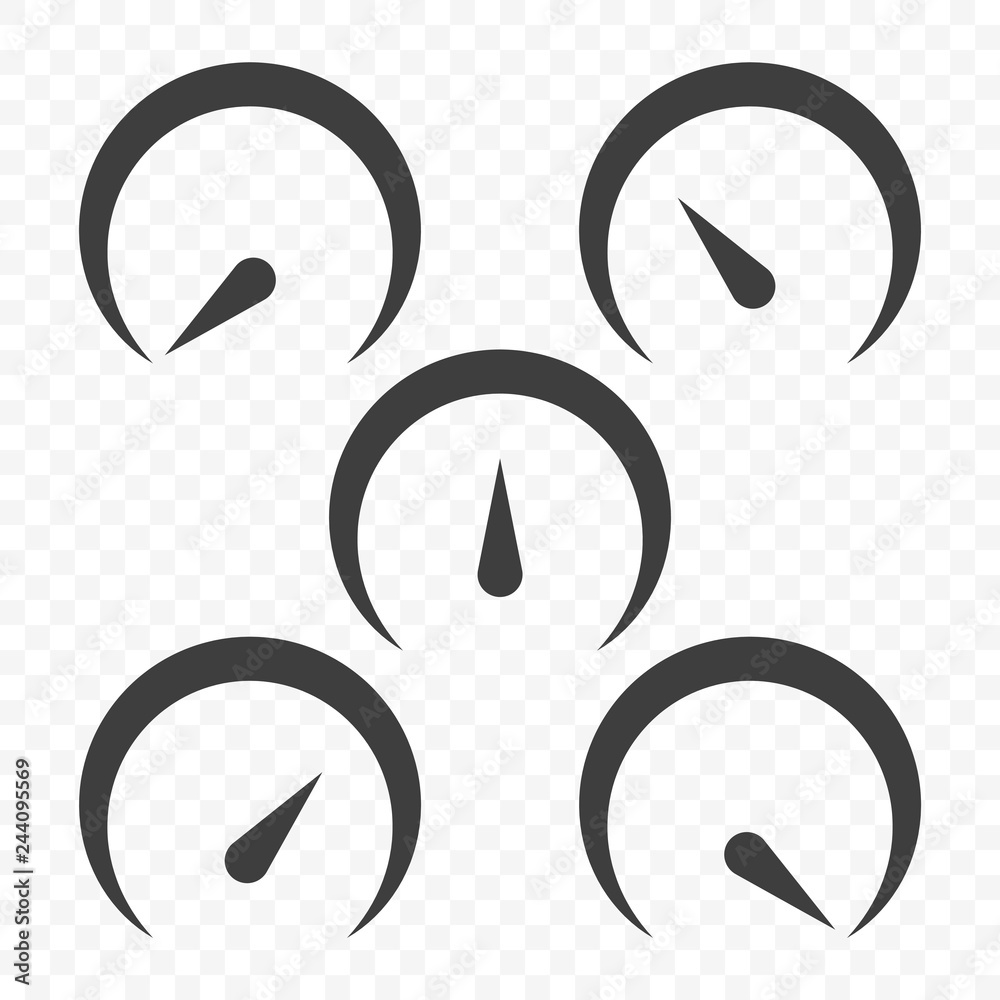 Set of speed scale icons. Vector on transparent background Stock Vector ...