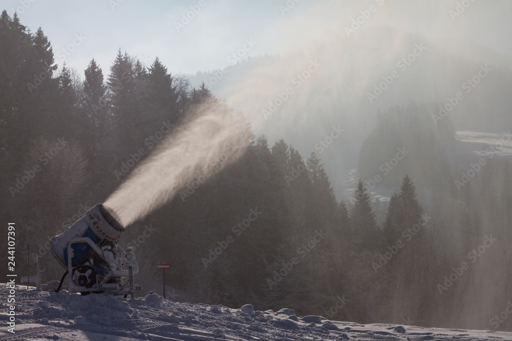 Snowmaking Stock Photo | Adobe Stock