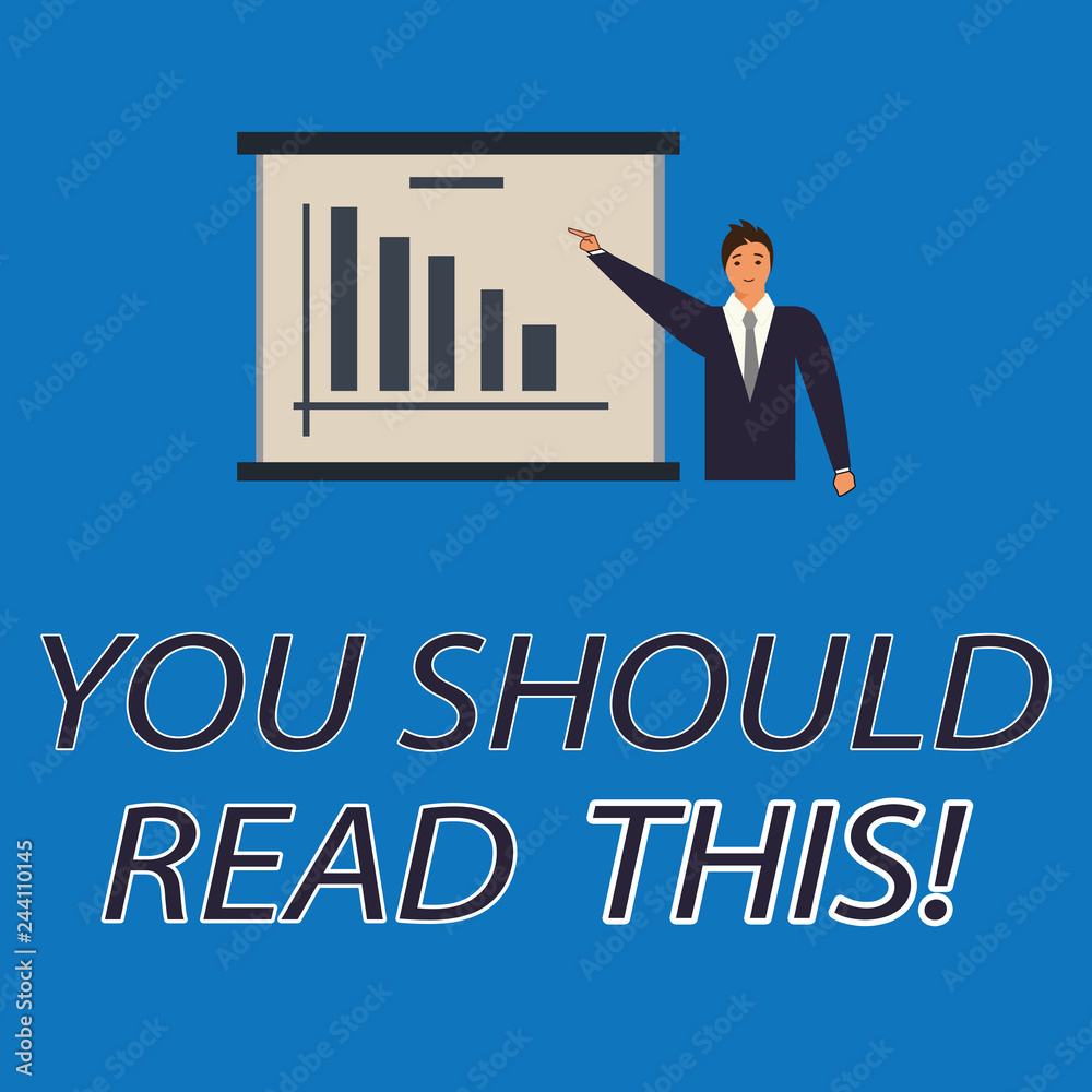 Text sign showing You Should Read This. Conceptual photo Recommendation ...