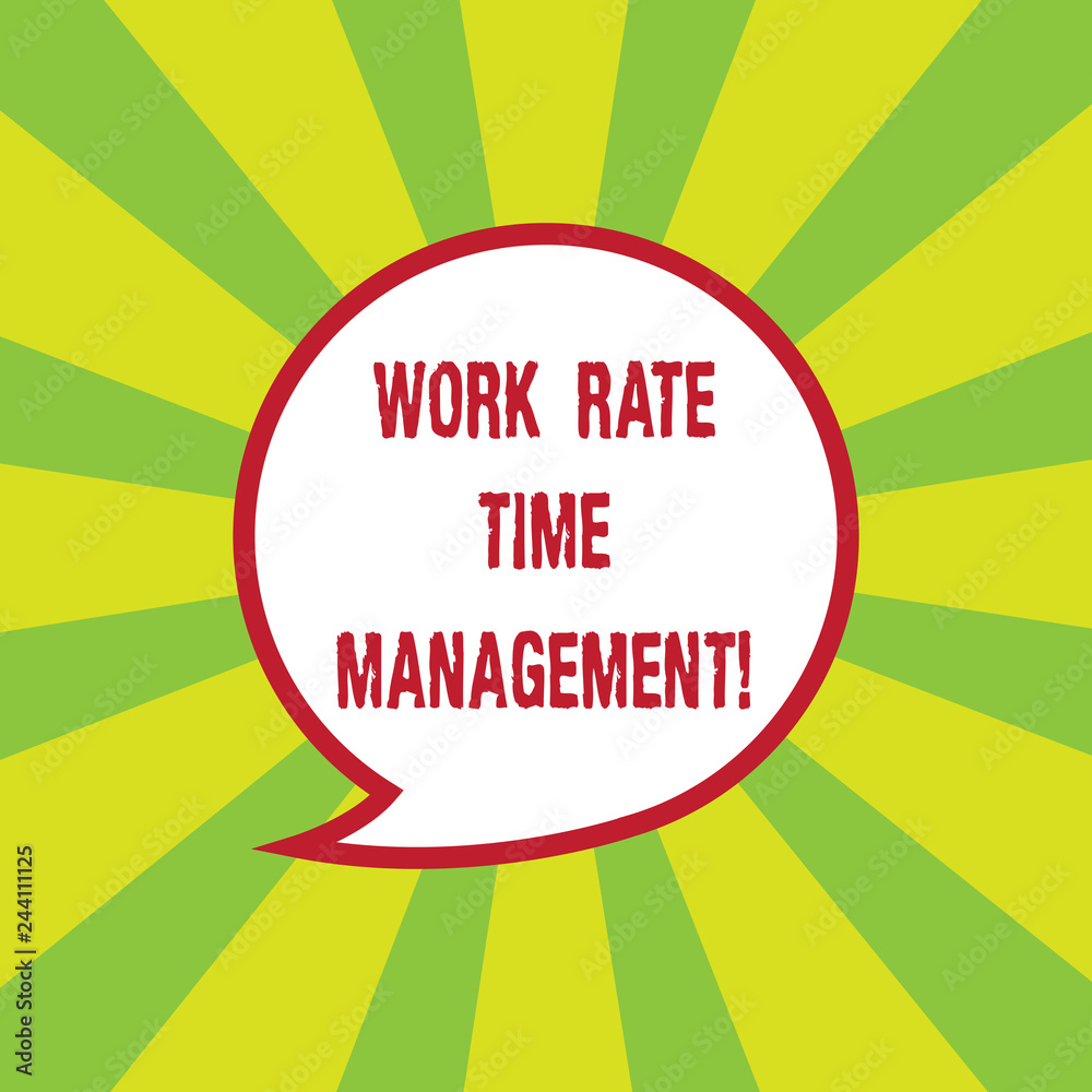 Writing Note Showing Work Rate Time Management Business Photo