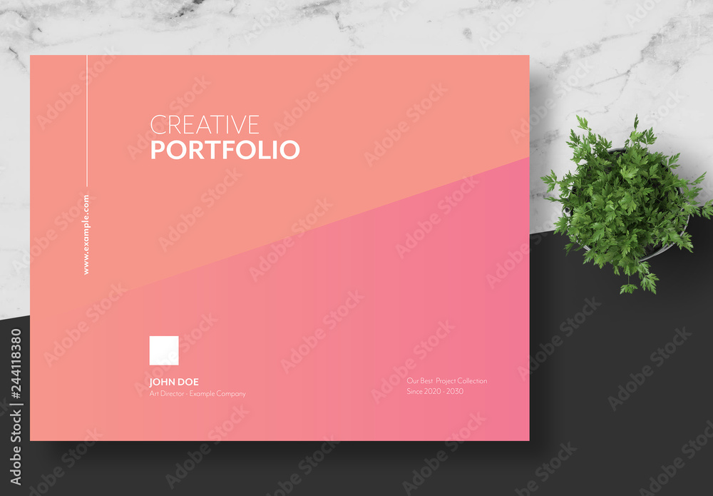 Creative Portfolio Layout with Peach Gradient Accents Stock Template ...